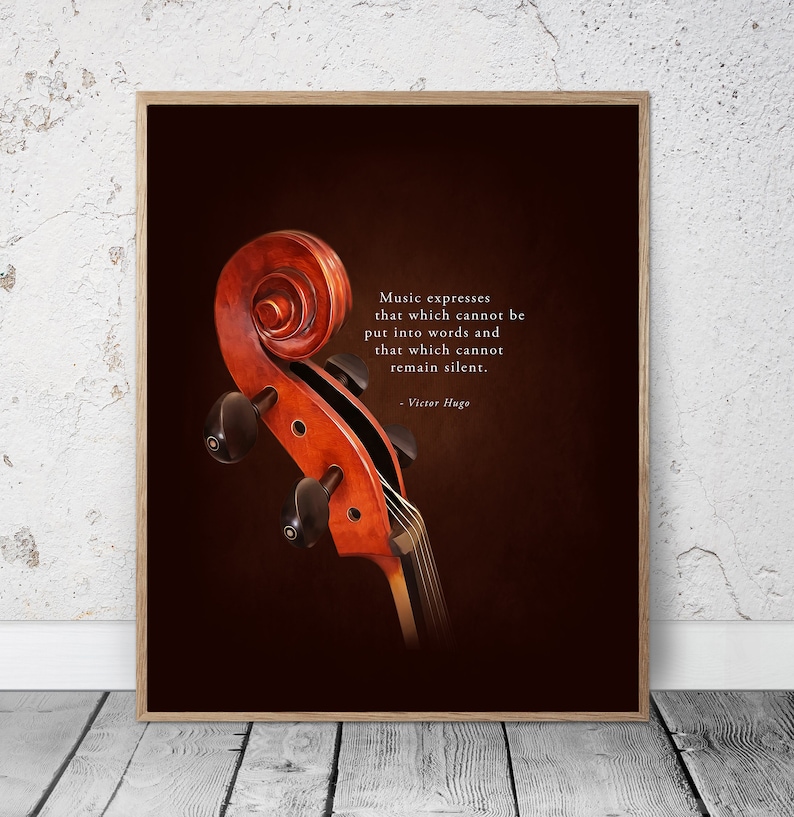 VICTOR HUGO Music Quote Cello Scroll Cellist Gift Idea - Etsy