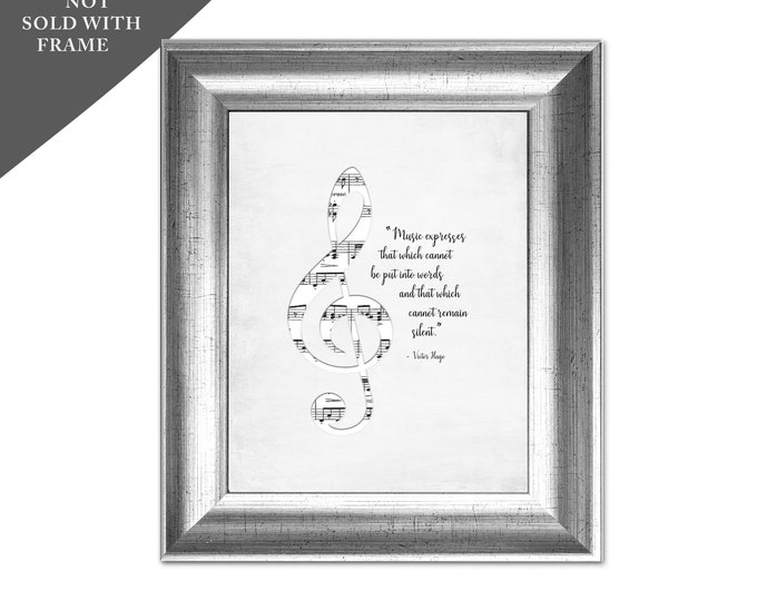 PLATO Music Quote, 8"x 12" Music Poster, Piano School Music Band ...