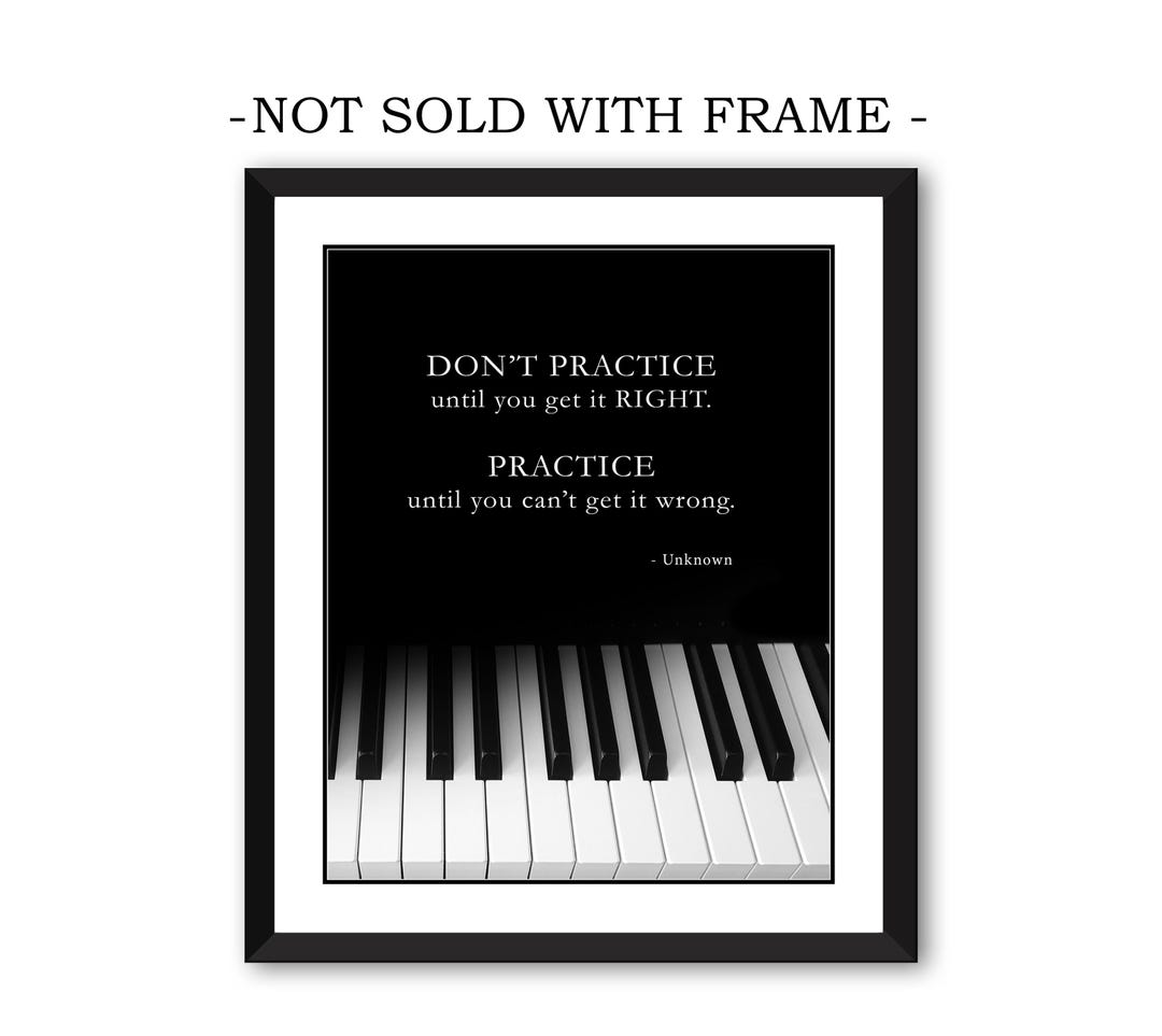 Piano Music Quote Print, Motivational Teacher Gift, Black and White ...