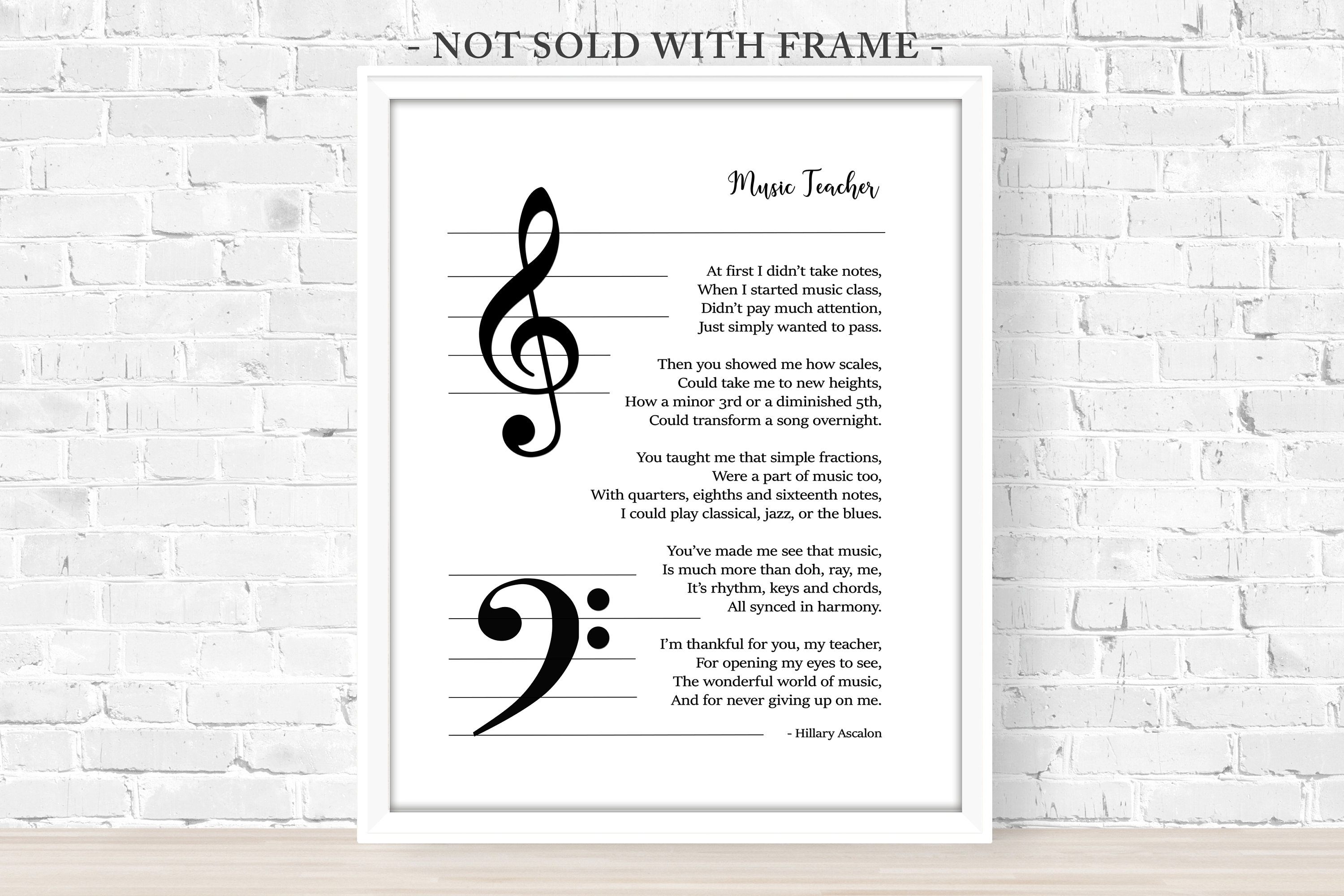 MUSIC TEACHER POEM, Pianist Gift Idea, Church Pianist, Church Organist ...