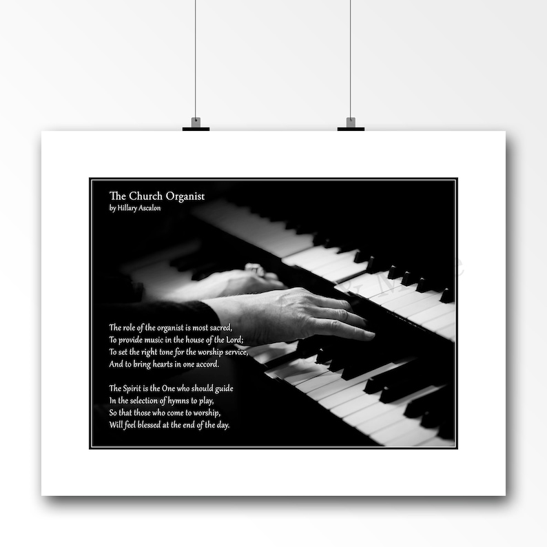 Church Organist Poem Print, Music Appreciation Gift (unframed) - Etsy