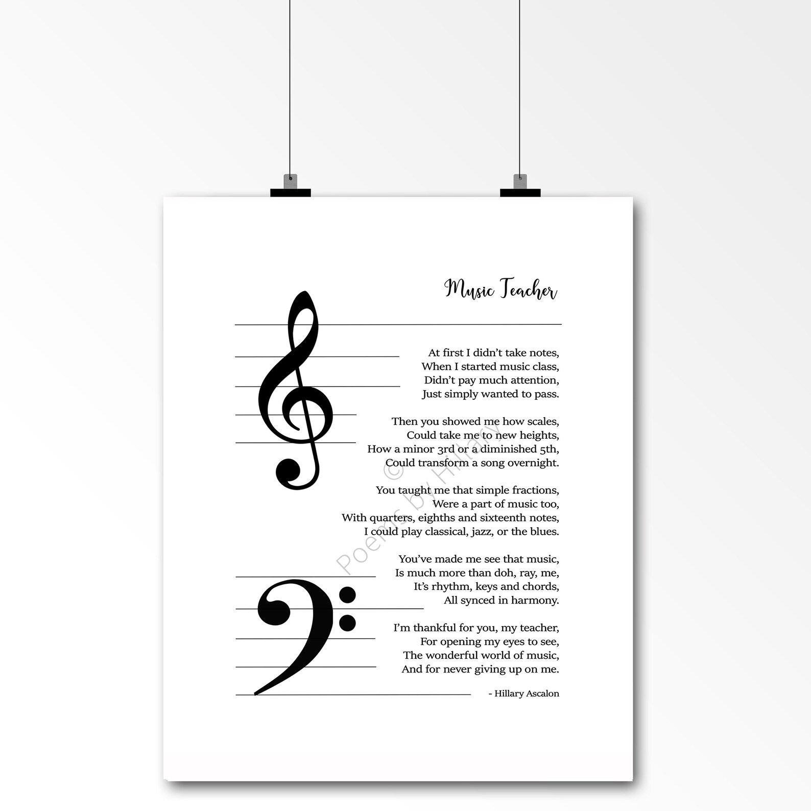 MUSIC TEACHER POEM, Pianist Gift Idea, Church Pianist, Church Organist ...