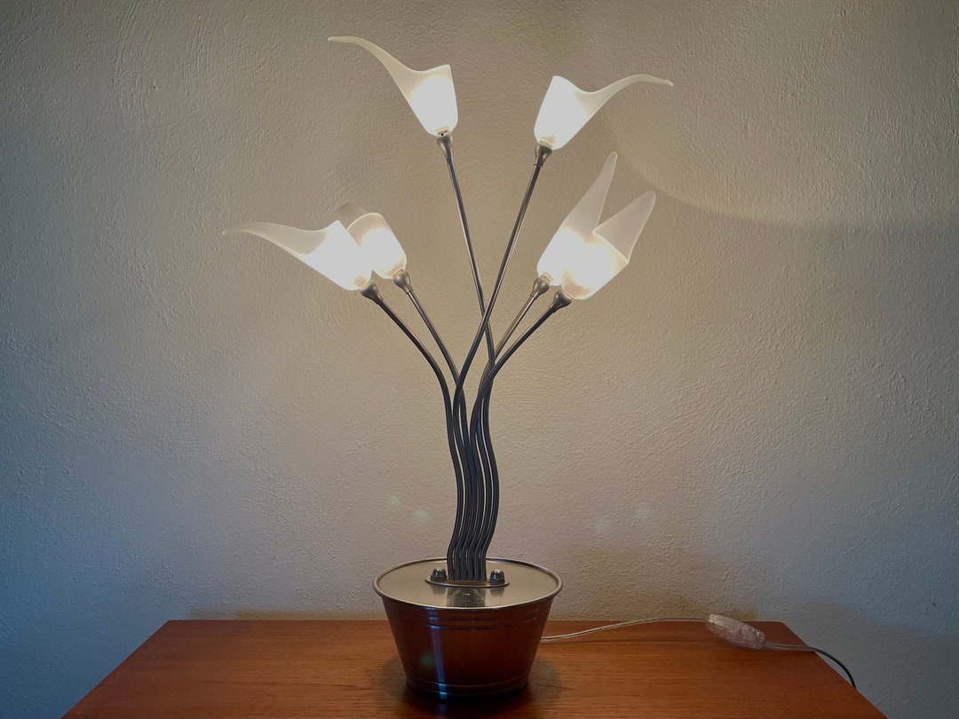 Vintage Flower Pot Table Lamp - Etsy