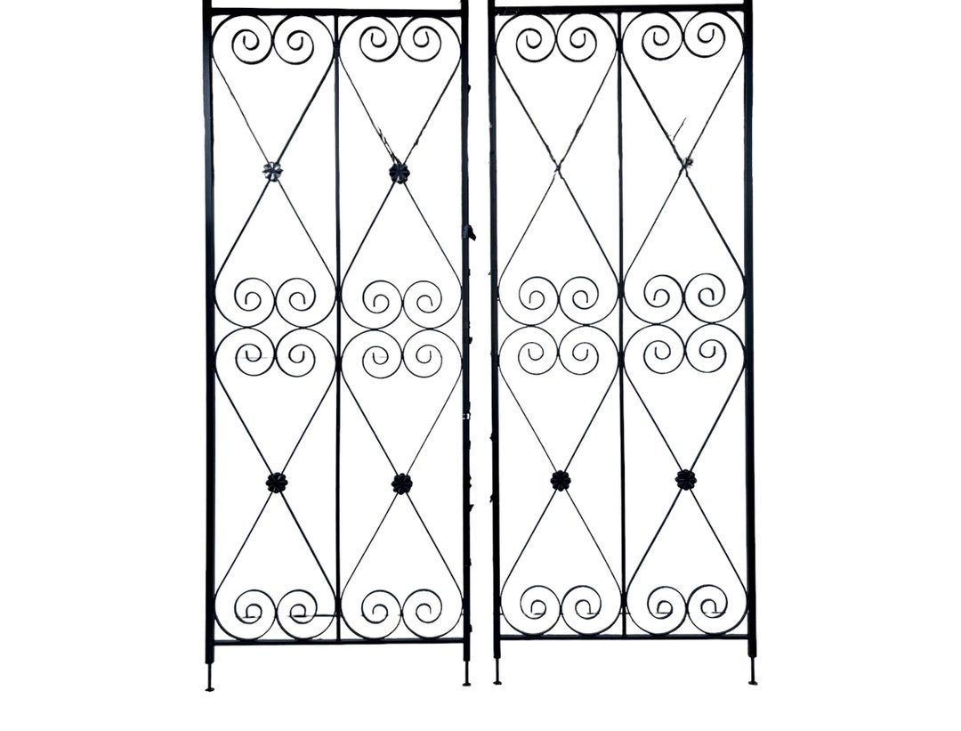 Vintage 1960s Mid Century Modern Wrought Iron Room Divider Patio Screen ...