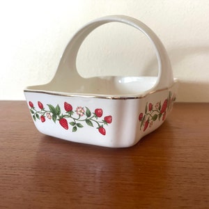 Vintage 80s Vintage Ceramic Teleflora Strawberry Basket or Planter - Etsy
