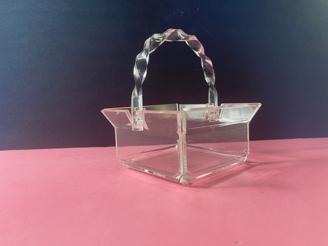 Vintage 1970s Mid Century Modern Lucite Basket Napkin Holder - Etsy
