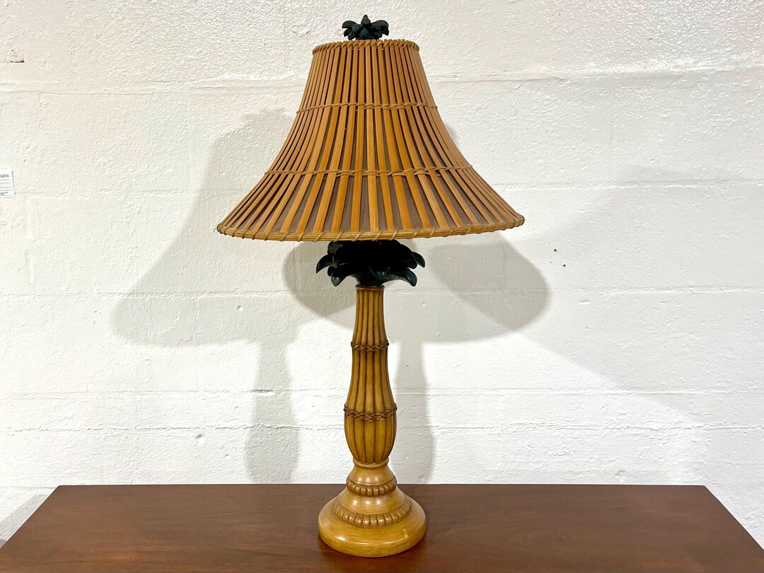 Vintage Y2K Tiki Palm Tree Table Lamp by Papila Designs - Etsy