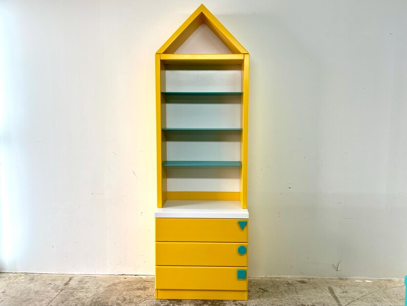 Vintage 1980s Post Modern Memphis Style 3pc Bookcase by Blox Design ...