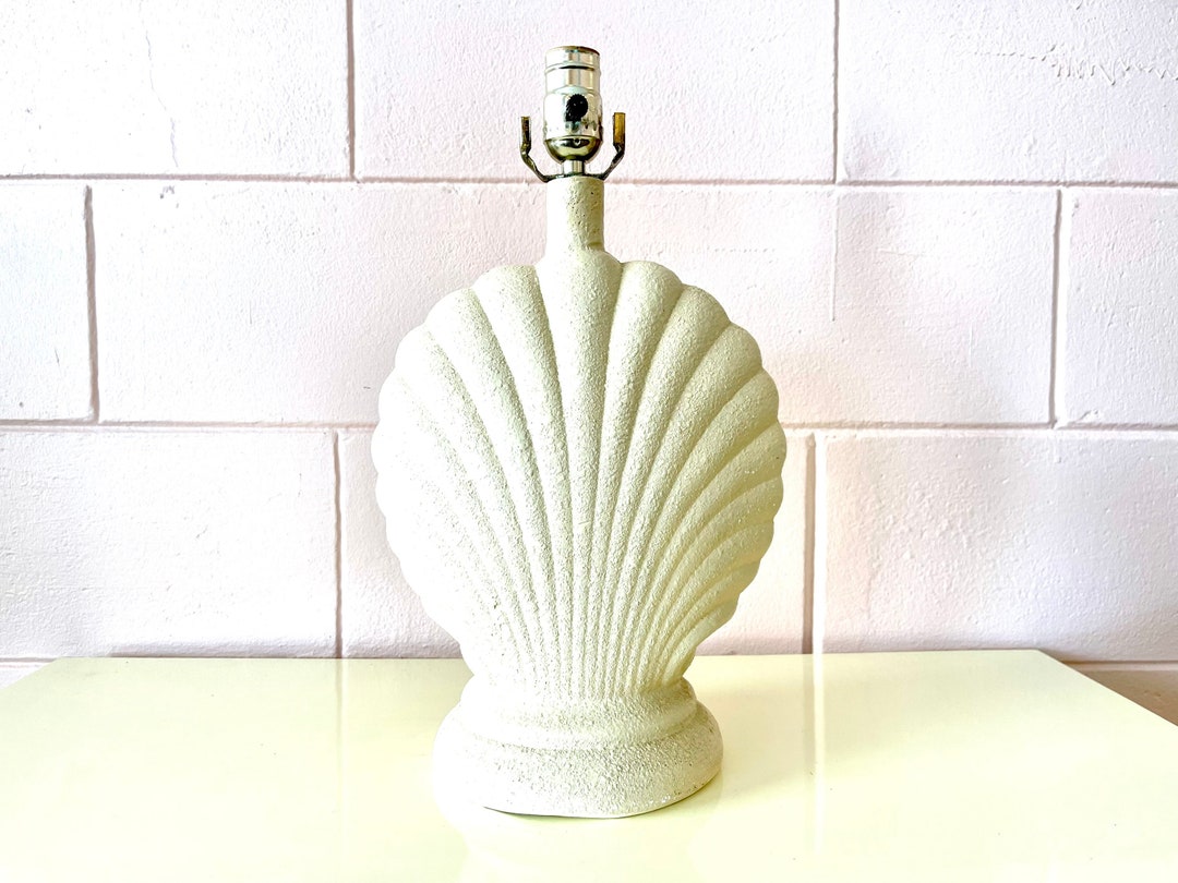 Beige Ceramic 80s Seashell Table Lamps Vintage Light Bubblegum Lamp Sea ...