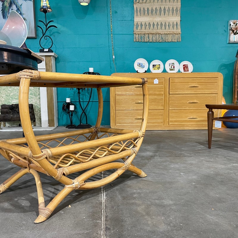Rattan Table - Etsy