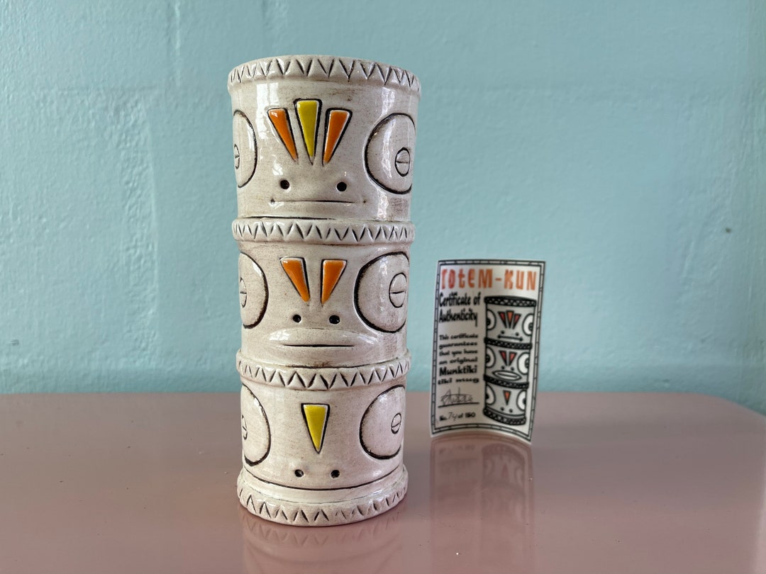 Totem Kun Pink and Orange Ceramic Tiki Mug From Munktiki 74 of 100 - Etsy