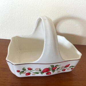 Vintage 80s Vintage Ceramic Teleflora Strawberry Basket or Planter - Etsy