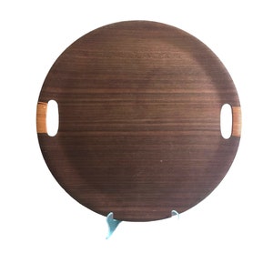 Vintage 1970s Danish Modern Large Round Teak Serving Tray - Etsy