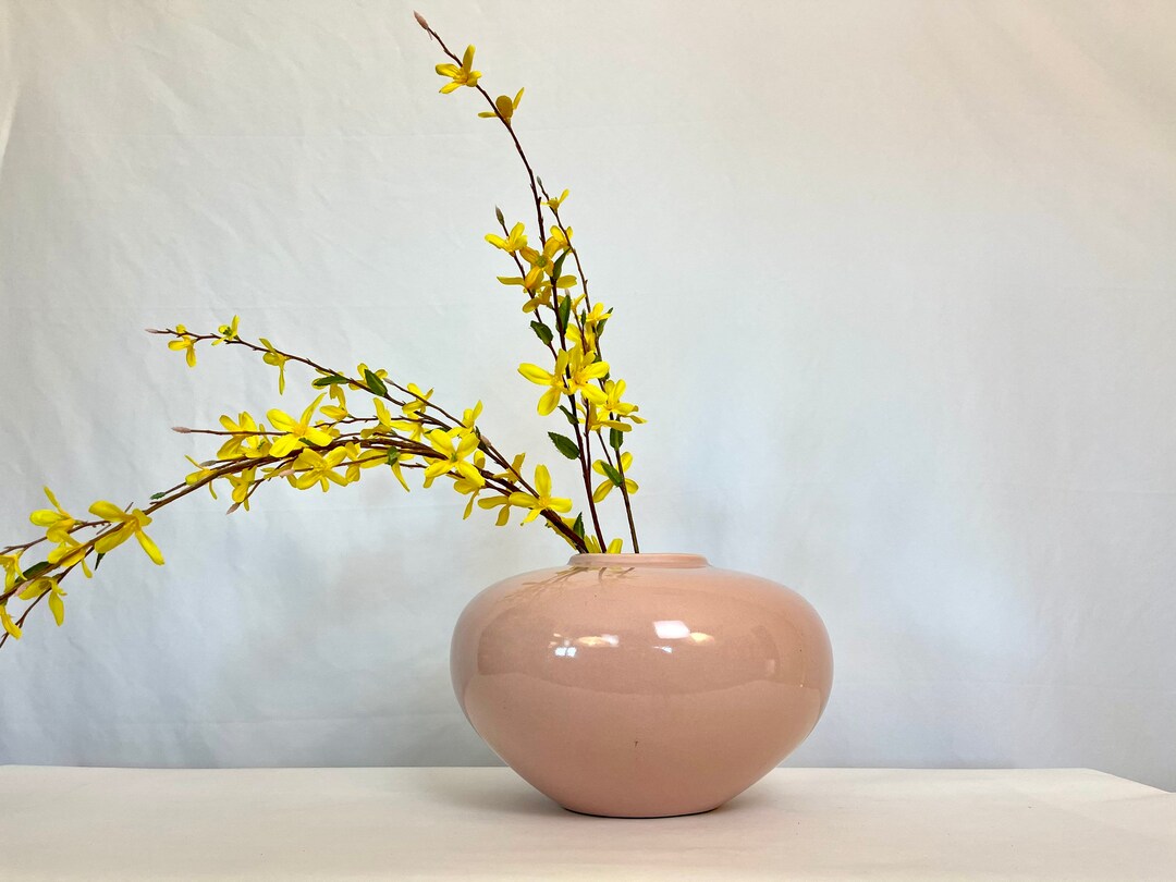 Vintage 80s Large Mauve Ceramic Vase - Etsy