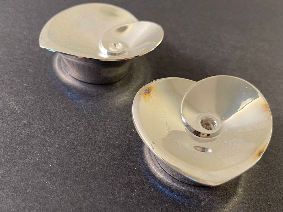 Vintage Danish Modern Heart Shaped Pair of Candle Holders by Dansk - Etsy