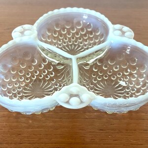 Vintage Fenton "moon Glow" Opalescent Hobnail Divided Candy Dish - Etsy