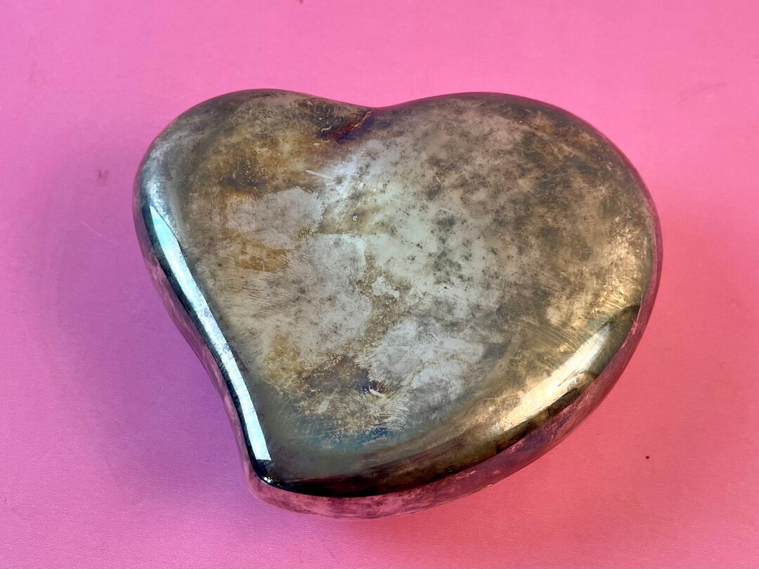 Vintage 90s Godinger Silver Art Co. Heart Shaped Jewelry Box With ...
