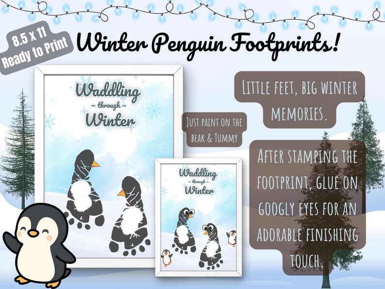 Winter Animals Keepsake Art Bundle | Polar Bear Handprint, Penguin ...