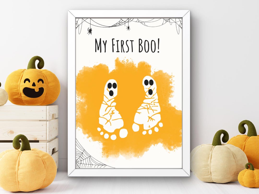 My First Boo Baby Footprint Printable | DIY Halloween Keepsake | Baby ...