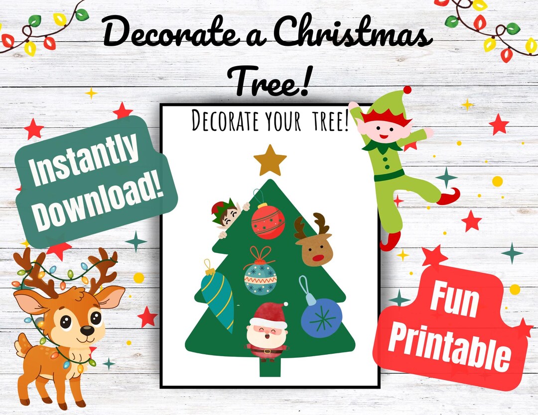 Decorate a Christmas Tree Activity | Printable Kids Craft | Cut & Paste ...