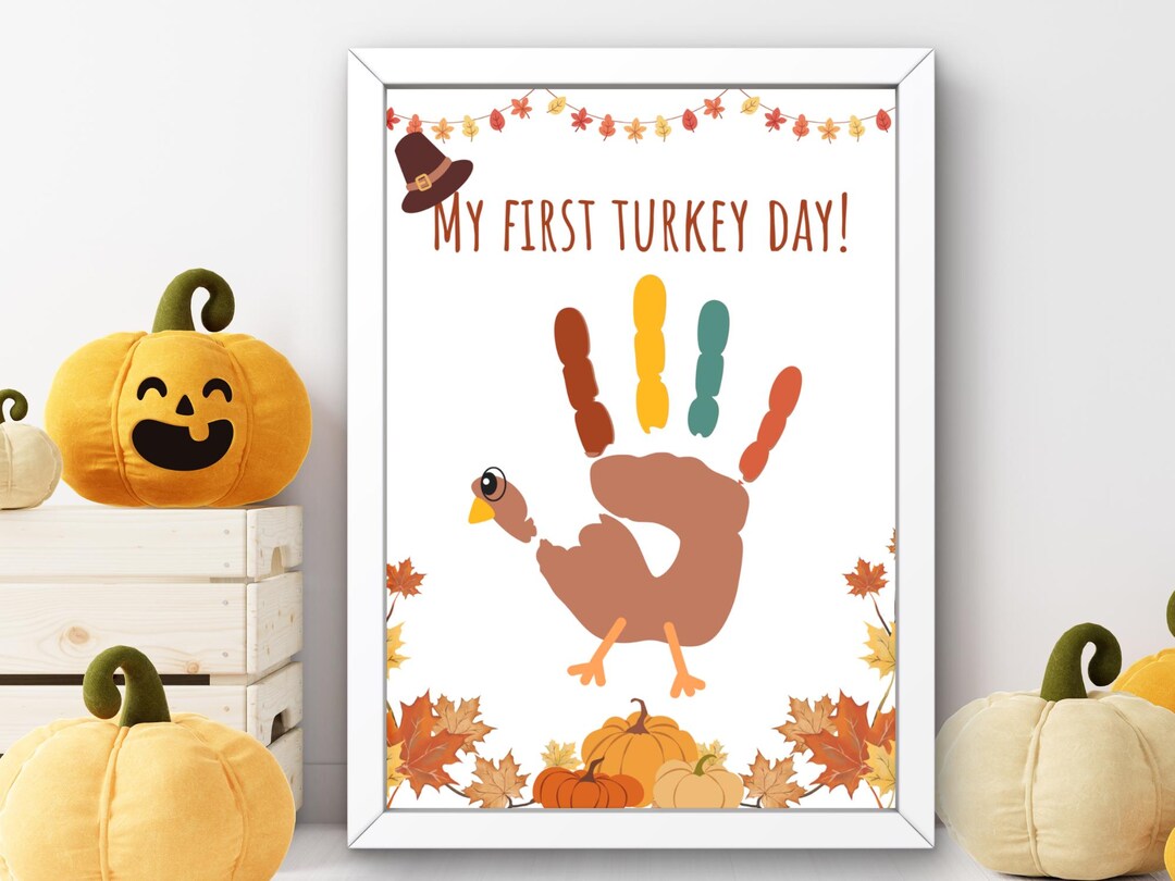 Thanksgiving Handprint Turkey Craft | Kids Keepsake Printable | Classroom or Home Activity - Etsy