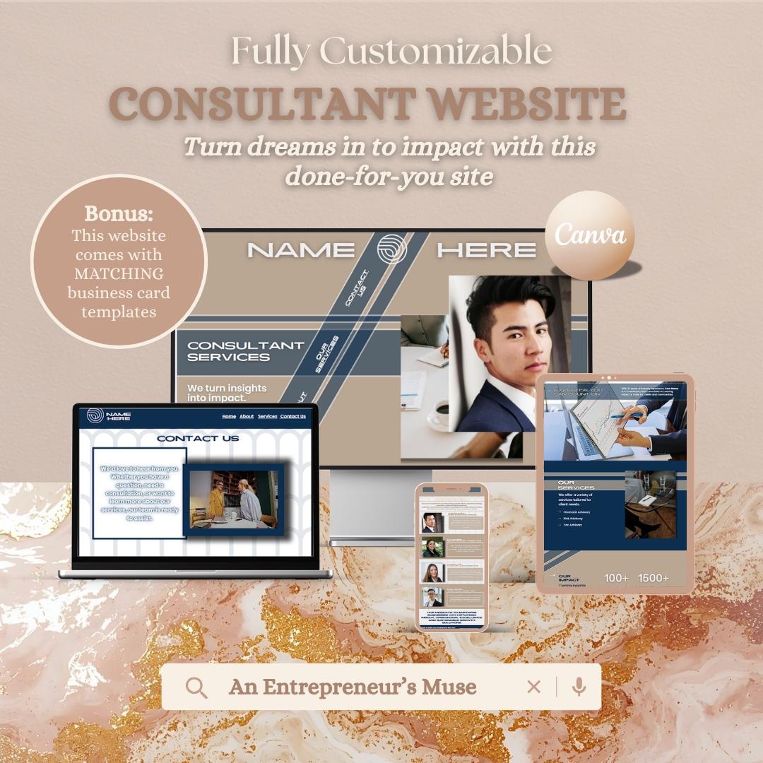 Business Consultant Website Template | Canva Website for Coaches ...