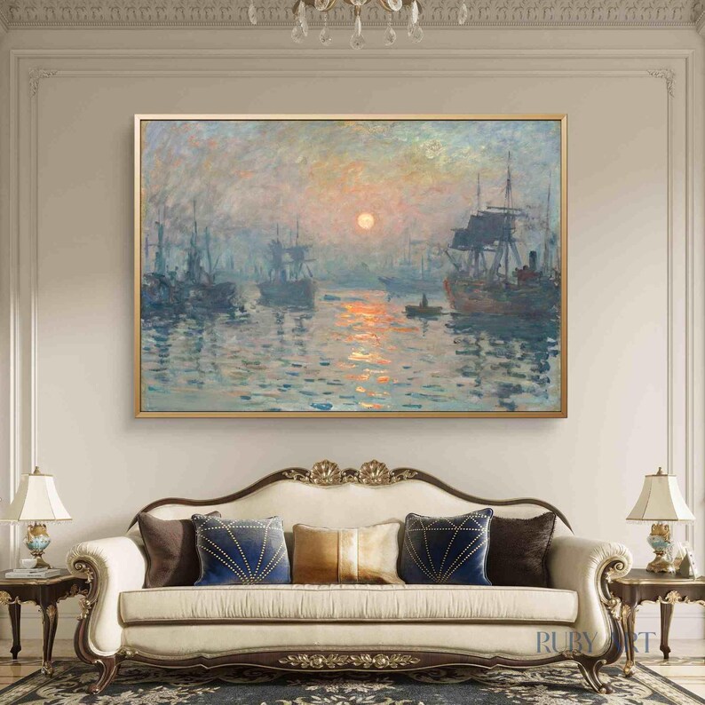 Impressionist Harbor Sunset Oil Painting | Coastal Seascape Art - Etsy ...