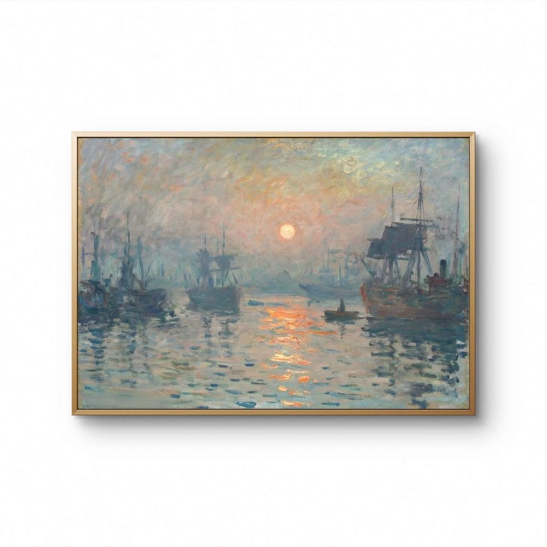 Impressionist Harbor Sunset Oil Painting | Coastal Seascape Art - Etsy ...