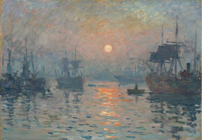 Impressionist Harbor Sunset Oil Painting | Coastal Seascape Art - Etsy ...
