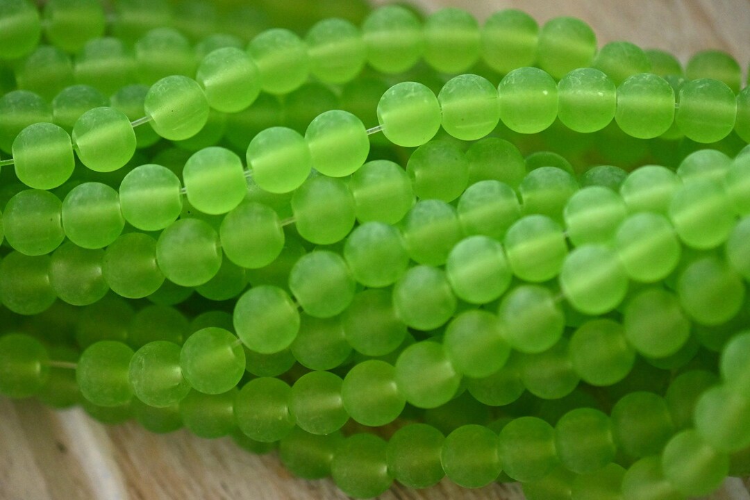 6mm 8mm Green Frosted Matte Glass Round Druk Beads - 100 Beads - Etsy