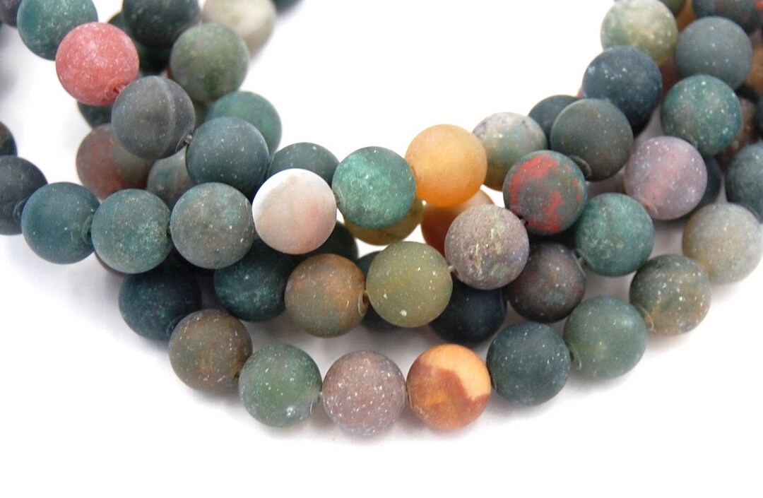 Ágata india Piedras redondas mate de 10 mm hebra de 15 pulgadas - Etsy ...