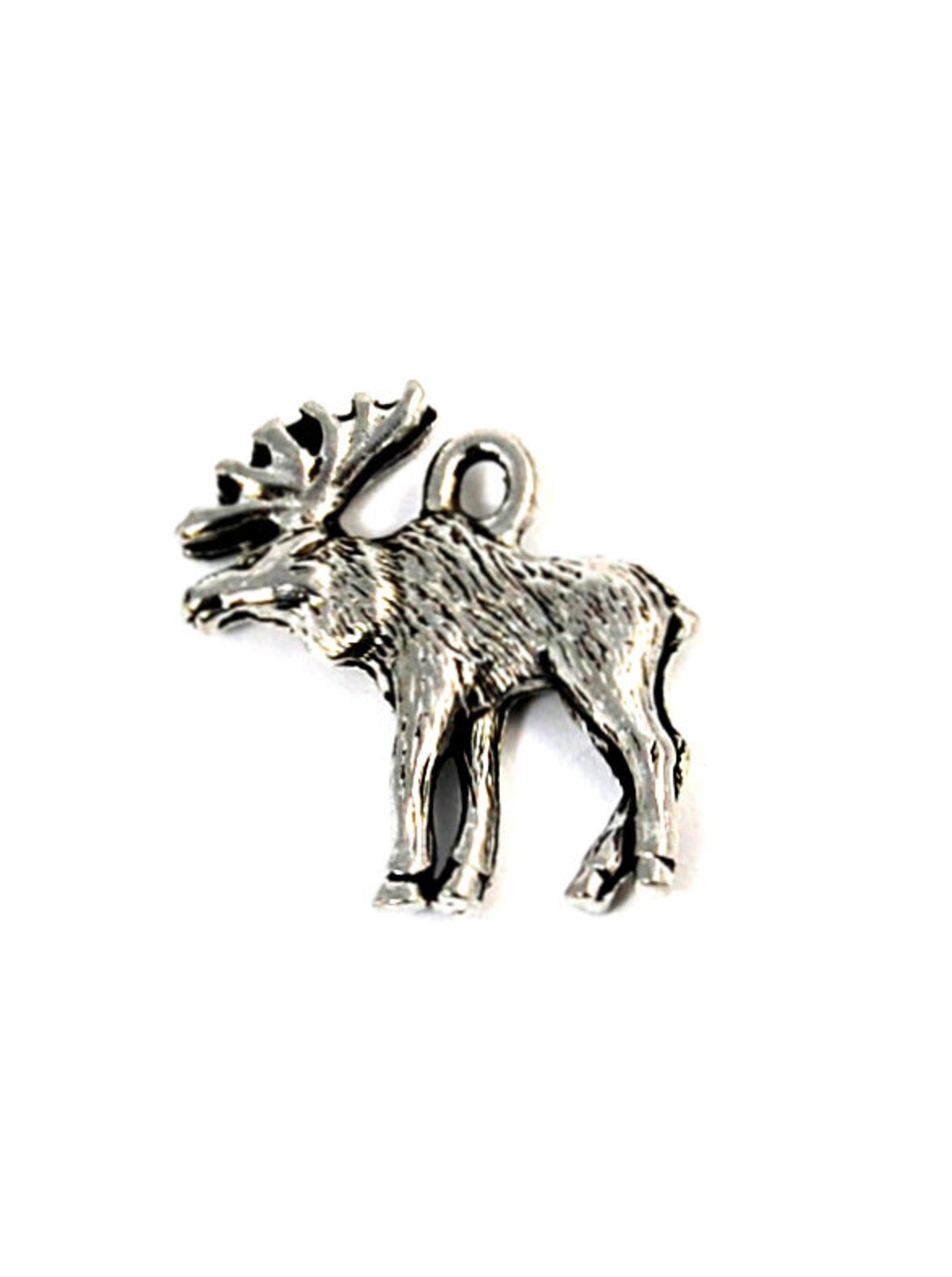 Moose Silver Pewter Charm -1 - Etsy