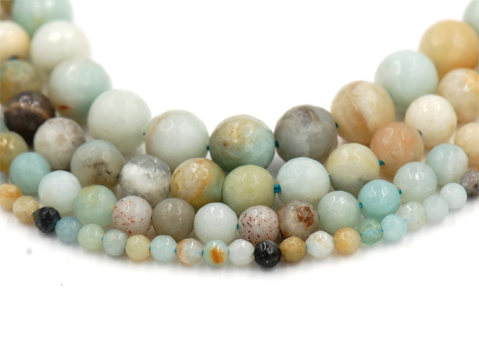 Faceted Amazonite 4mm 6mm 8mm 10mm 12mm Round Beads 15.5 - Etsy