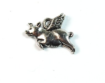 Flying Pig Charm | Etsy