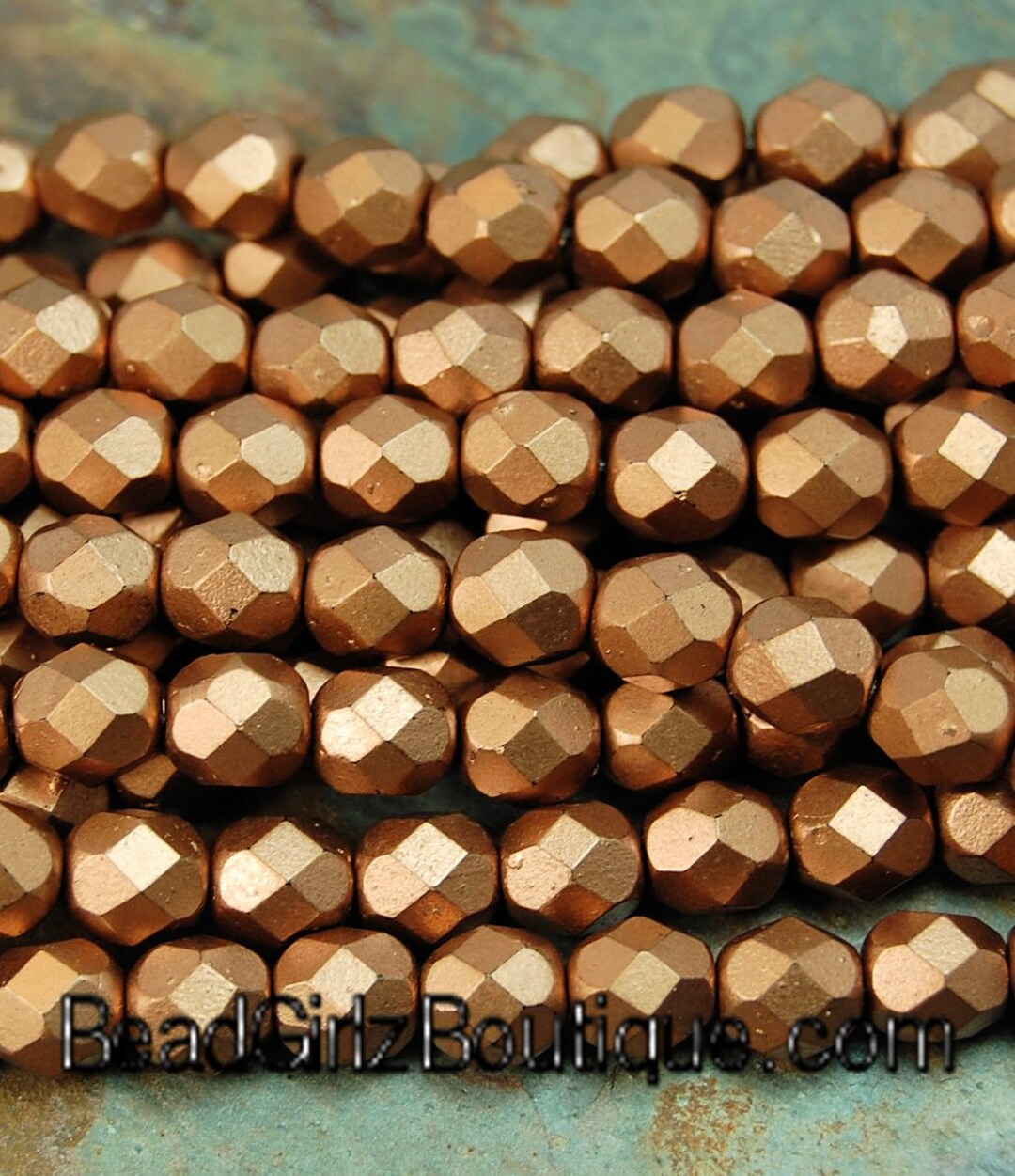 Matte Metallic Bronze Copper Czech Glass Firepolished 6mm - Etsy