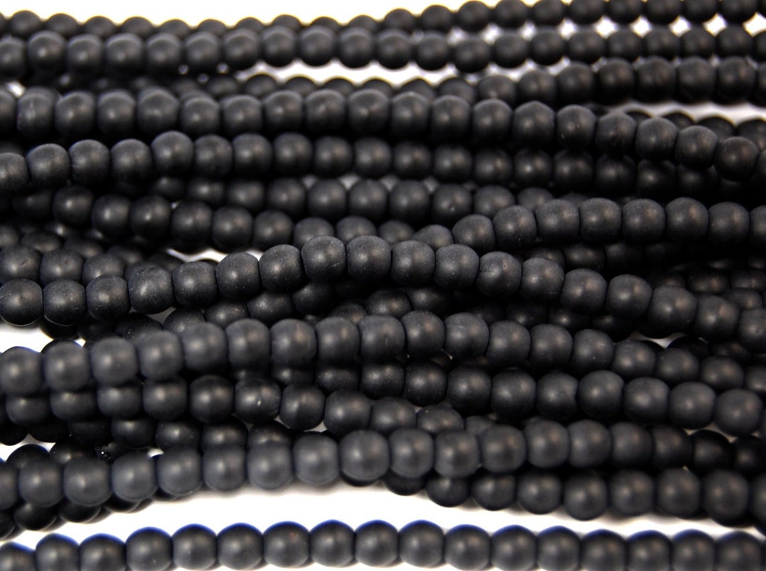 Matte Jet Black 4mm Round Druk Beads - 100 Czech Beads - Etsy