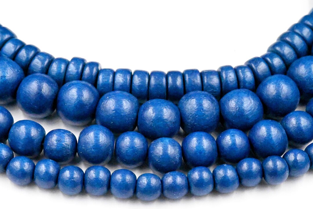 Blueberry Blue Beads 6mm 8mm 10mm Wood Beads -16 Inch Strand - Etsy