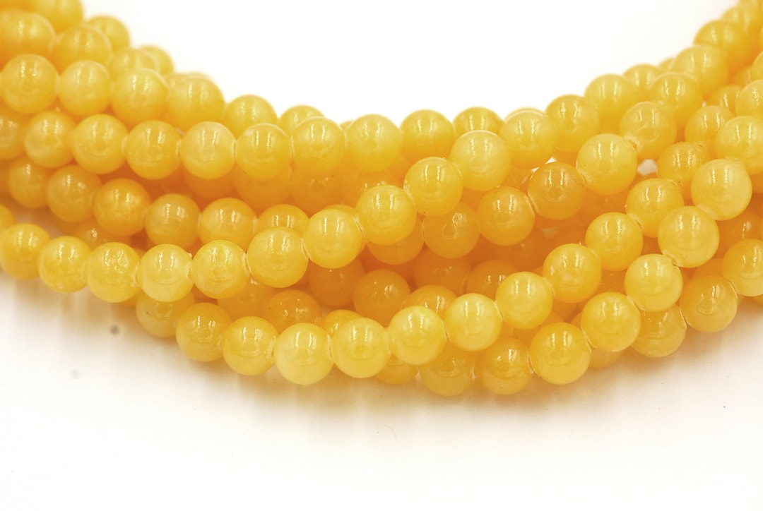 6mm Jade Yellow Smooth - 16 Inch Strand - Etsy