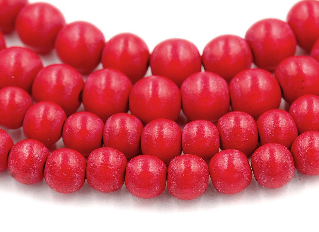 Ruby Red Beads 8mm 10mm 12mm 15mm Red Wood Beads -16 Inch Strand - Etsy