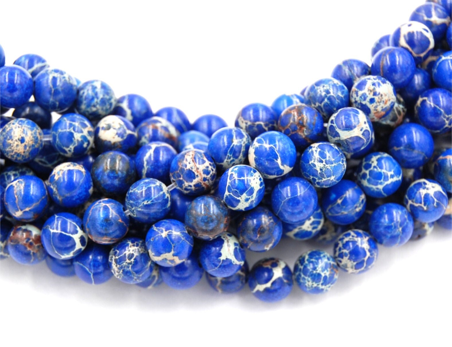 Royal Blue Impression Jasper Beads 8mm Round 15.5 Beads - Etsy