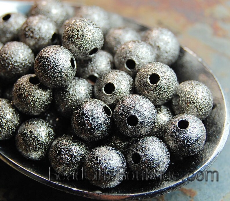 Gunmetal Grey Stardust Covered Brass 8mm Beads 25 - Etsy