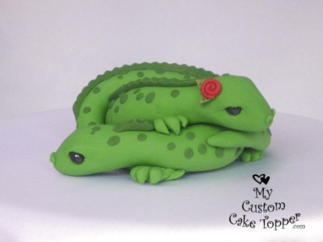 Ready to Ship - Lounging Lizards Custom Wedding Cake Topper - AS IS - Etsy