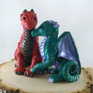 Cuddling Dragons Wedding Cake Topper - Realistic Dragon Bride and Groom ...