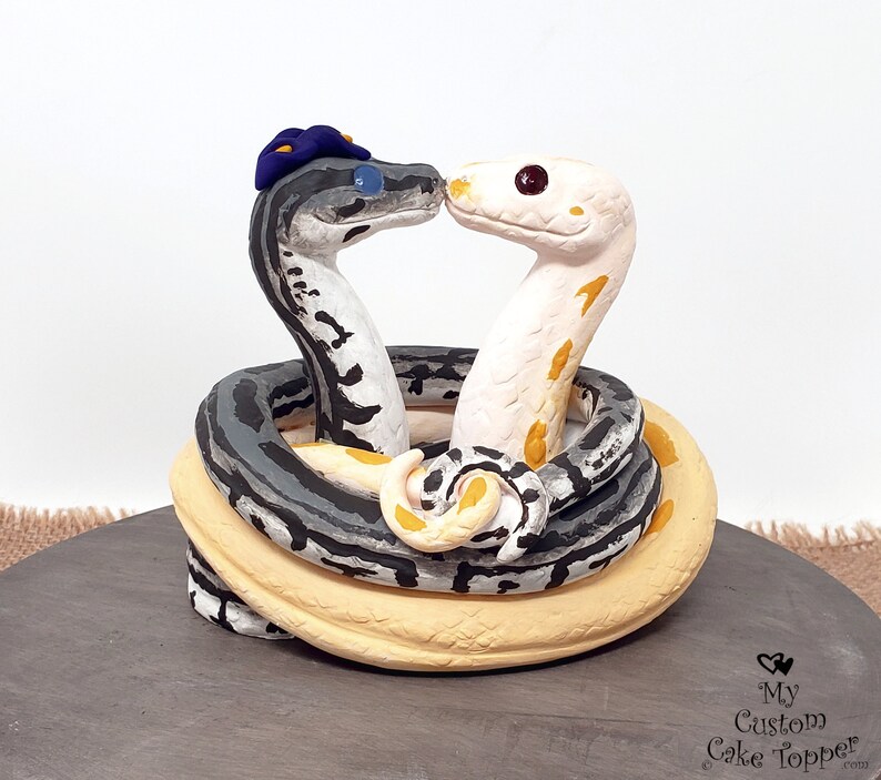 Snake Wedding Cake Topper Figurine Bride and Groom Choose | Etsy