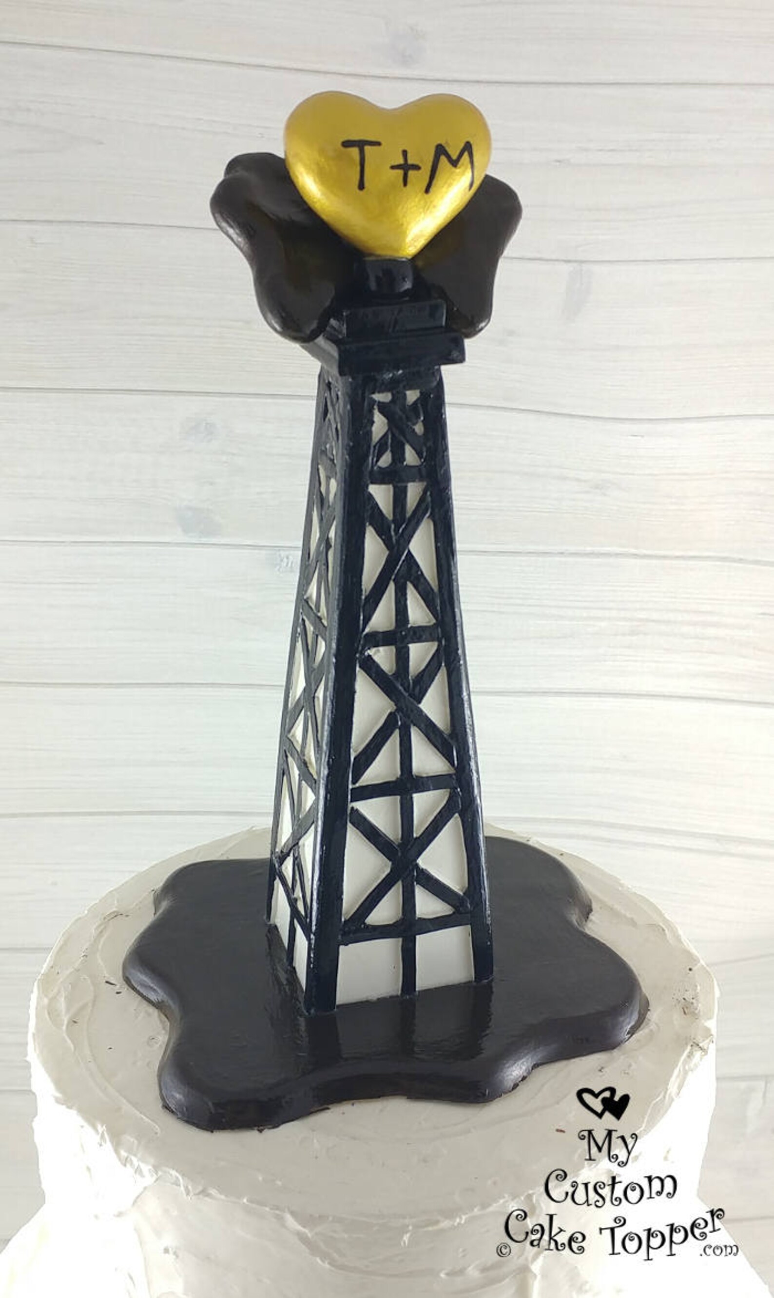 Oil Rig Derrick Wedding Cake Topper Figurine Oilfield Worker | Etsy