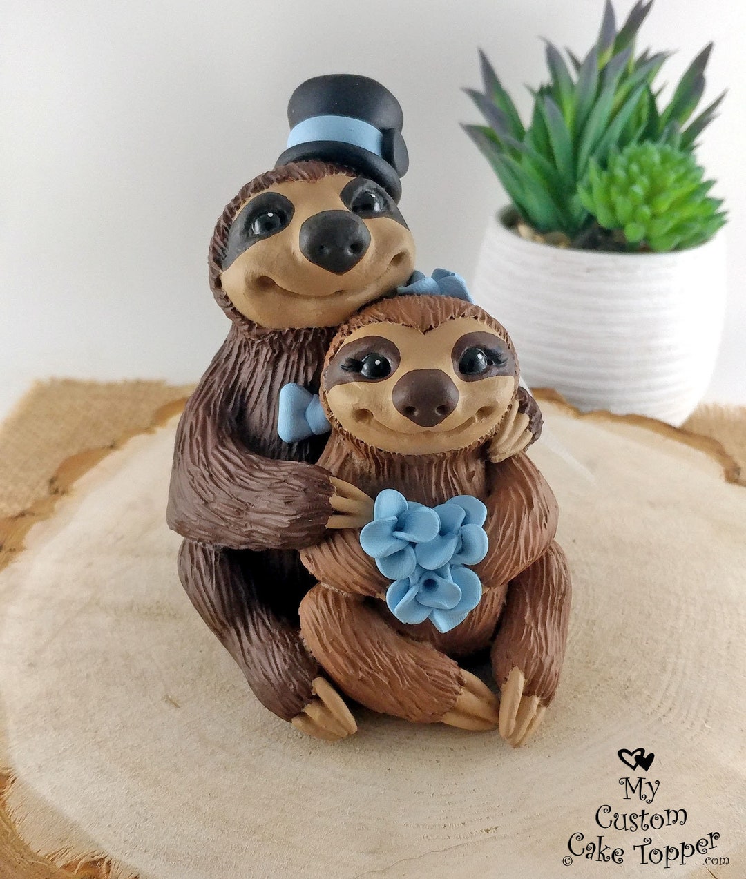 Sloth Wedding Cake Topper Bride and Groom - Etsy