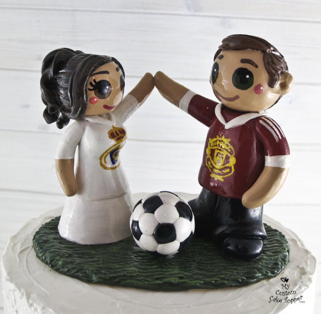 Ready to Ship as IS Soccer Cake Topper - Bride and Groom Wedding Cake ...
