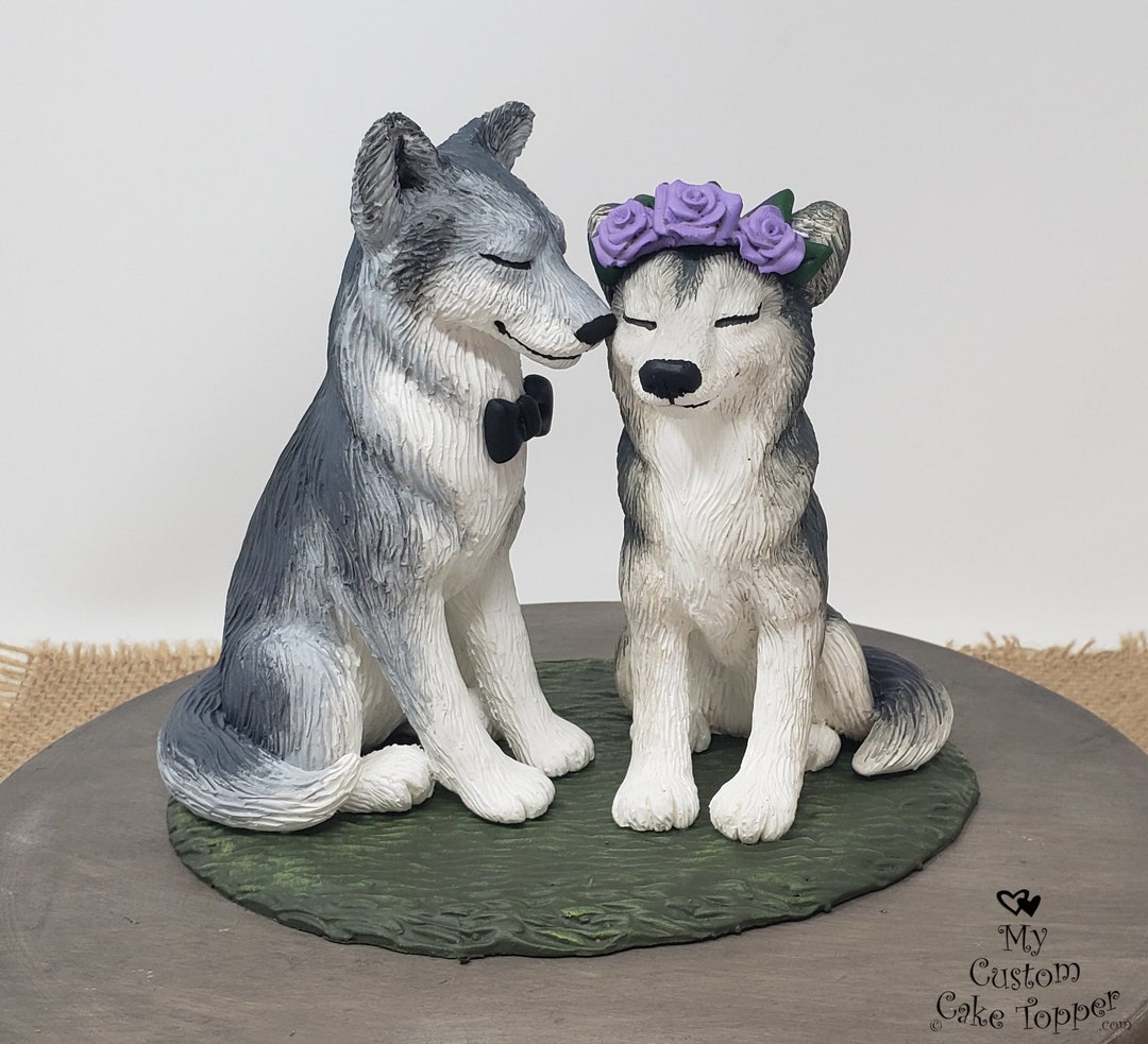 Realistic Wolves Wedding Cake Topper - Kissing Cheek - Etsy