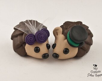 Hedgehogs Wedding Cake Topper With Daisies | Etsy