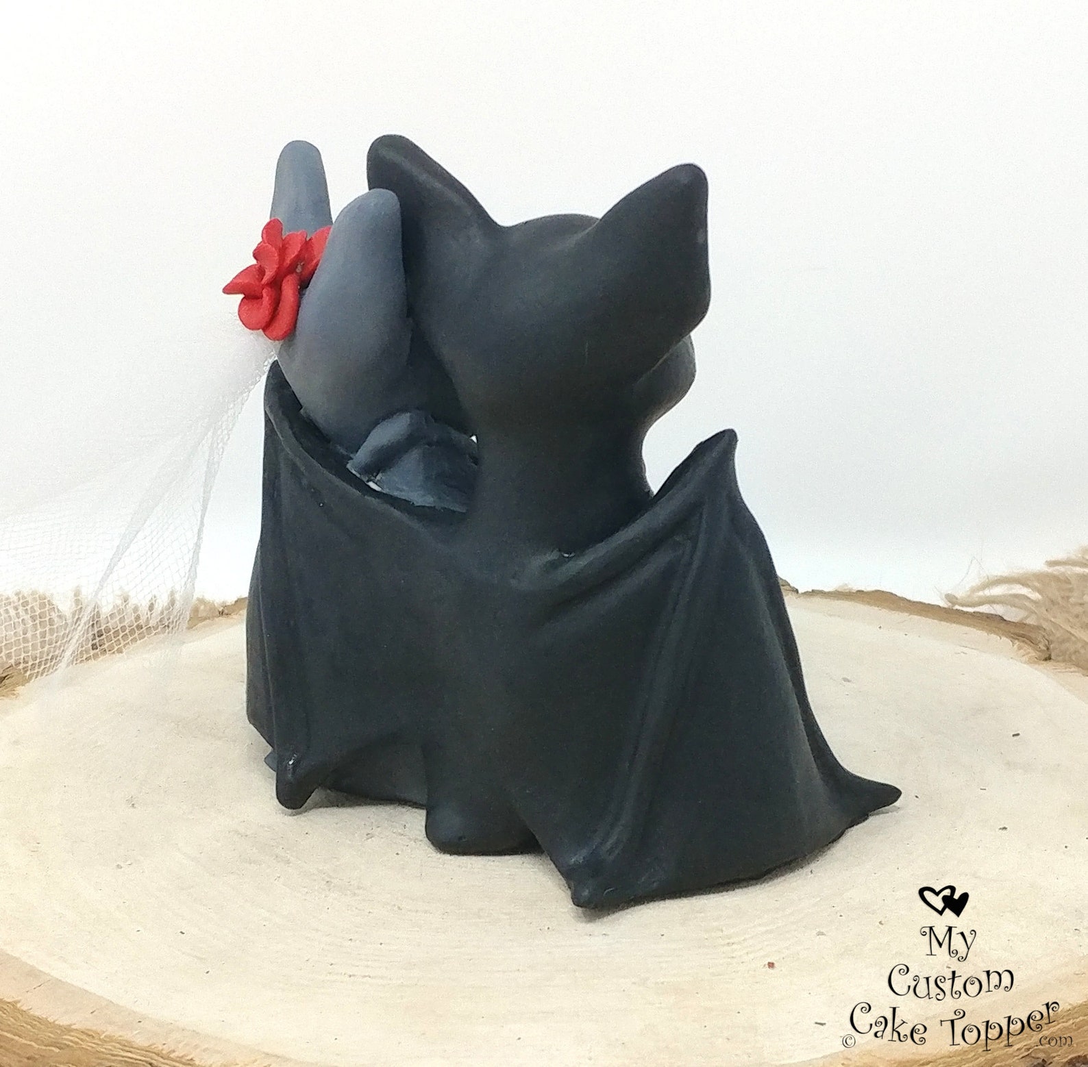 Bat Cake Topper Themed Wedding Figurine Black Bats Sculpture - Etsy